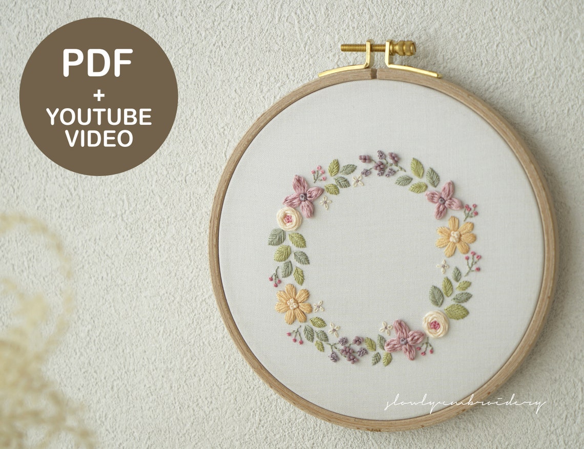 Embroidery Pattern Video Tutorial PDF Pattern Flower Hand - Etsy