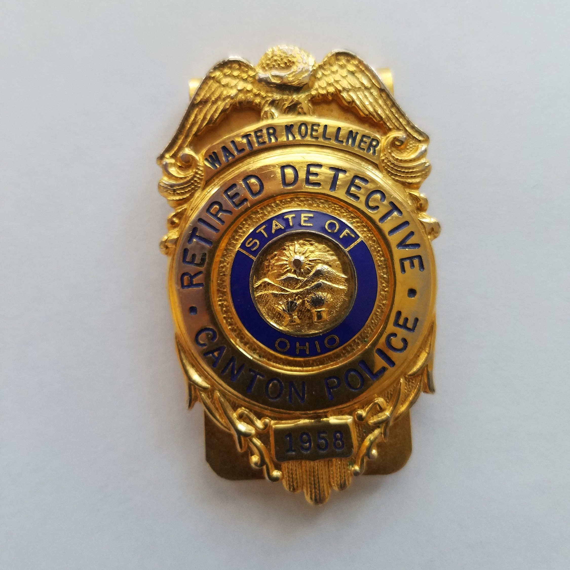 Vintage State of Ohio Retired Detective City of Canton Police ...