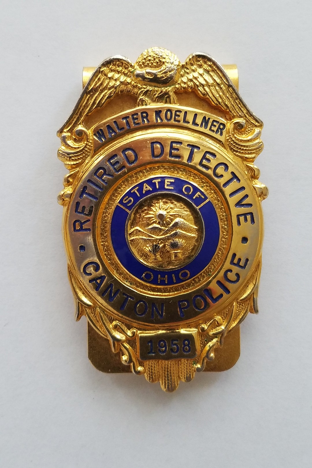 Vintage State of Ohio Retired Detective City of Canton Police ...