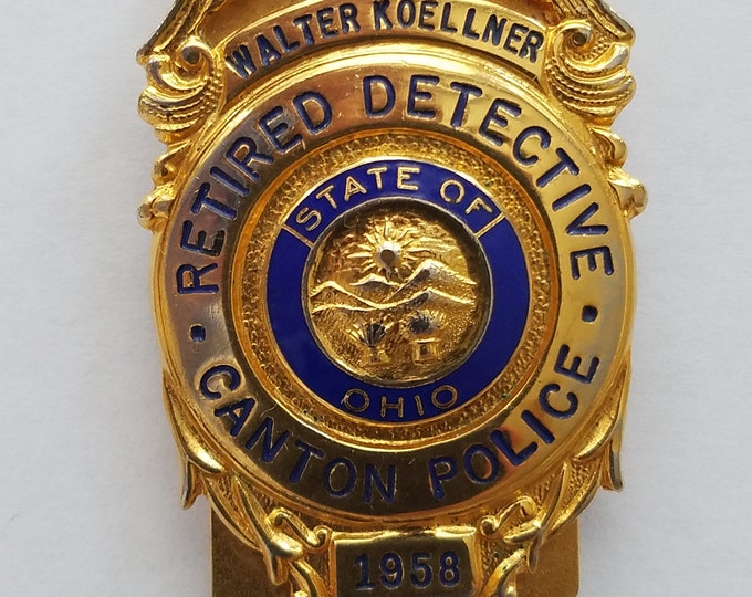 Vintage State of Ohio Retired Detective City of Canton Police ...