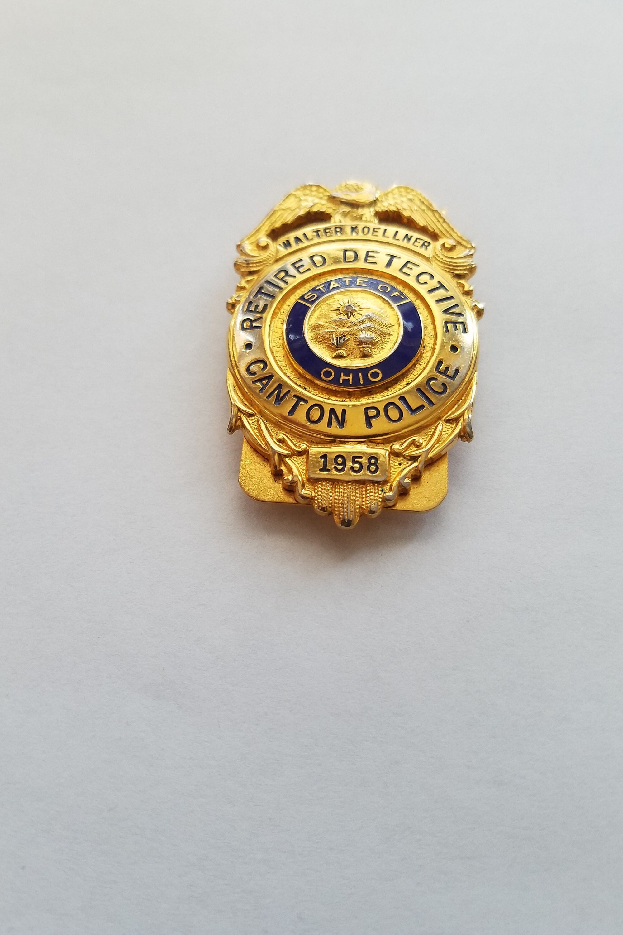 Vintage State of Ohio Retired Detective City of Canton Police ...