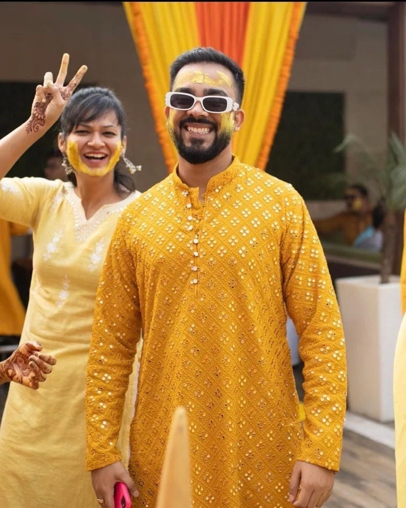 Mirror Work Kurtas for Men - Etsy