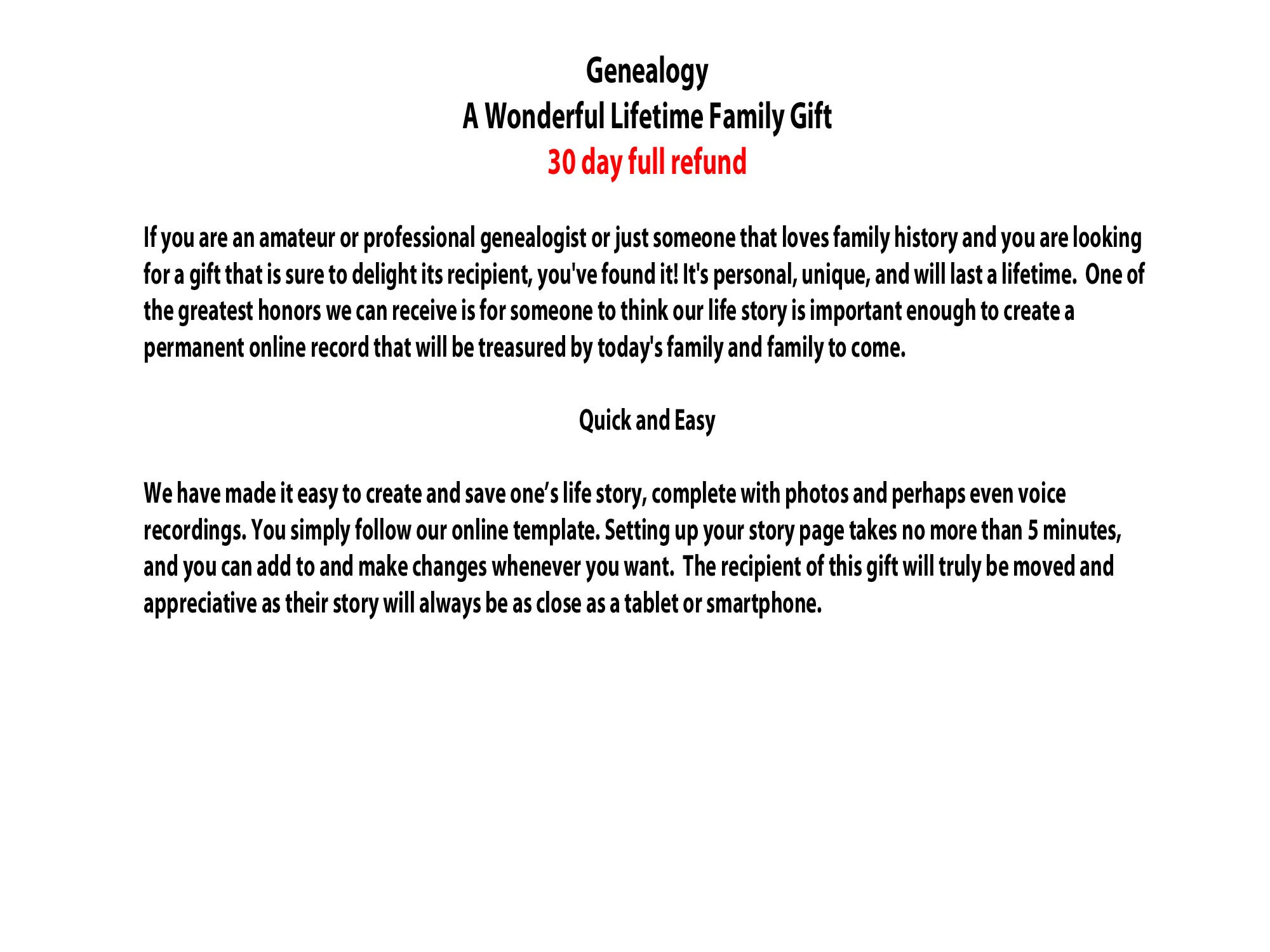 Family History, Genealogy, Ancestor Story, Available Online Forever ...