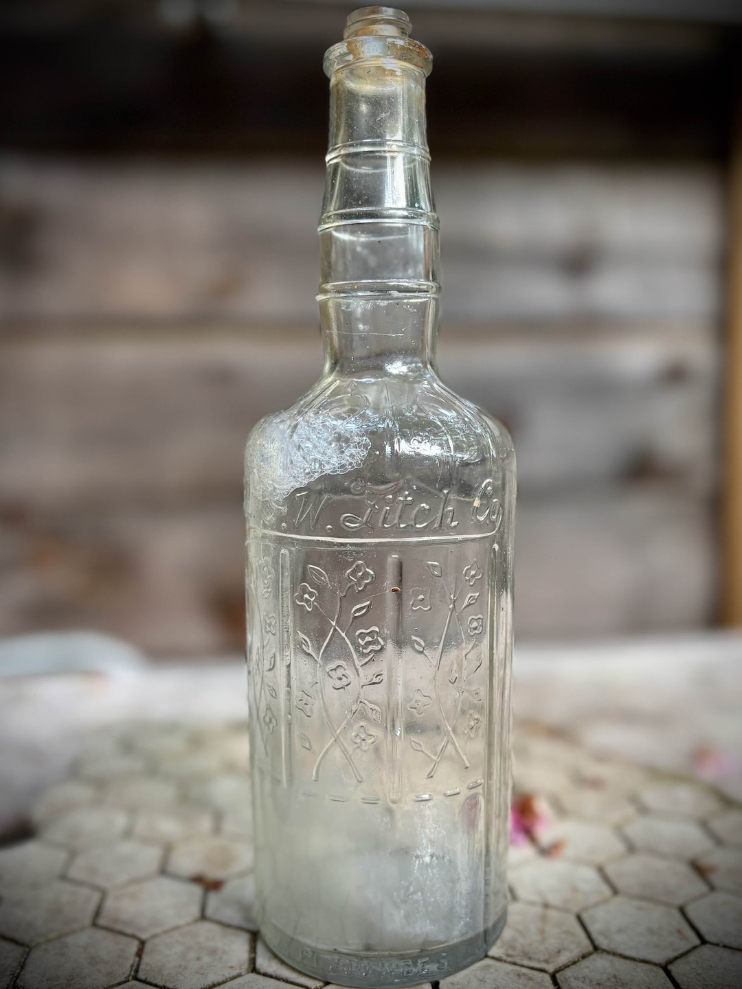 1930's the FW Fitch Co Vintage Embossed Barber Shop Hair Tonic Bottle ...