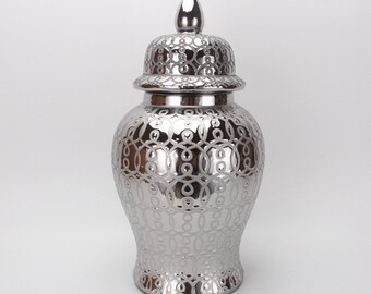 Large Silver Ginger Jar - Etsy