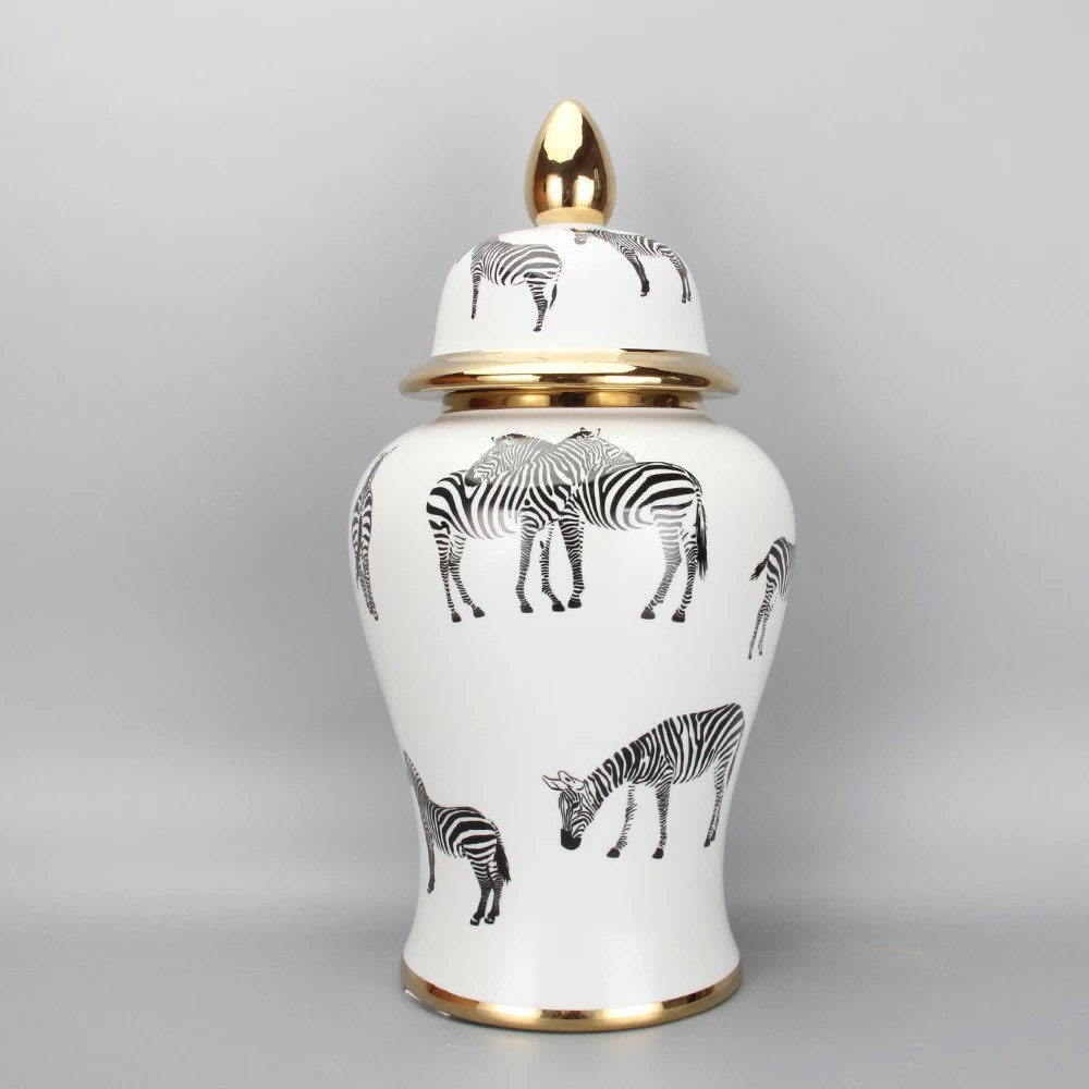 Ginger Jar Model Zebra Ceramic Ginger Jar Housewarming - Etsy Canada