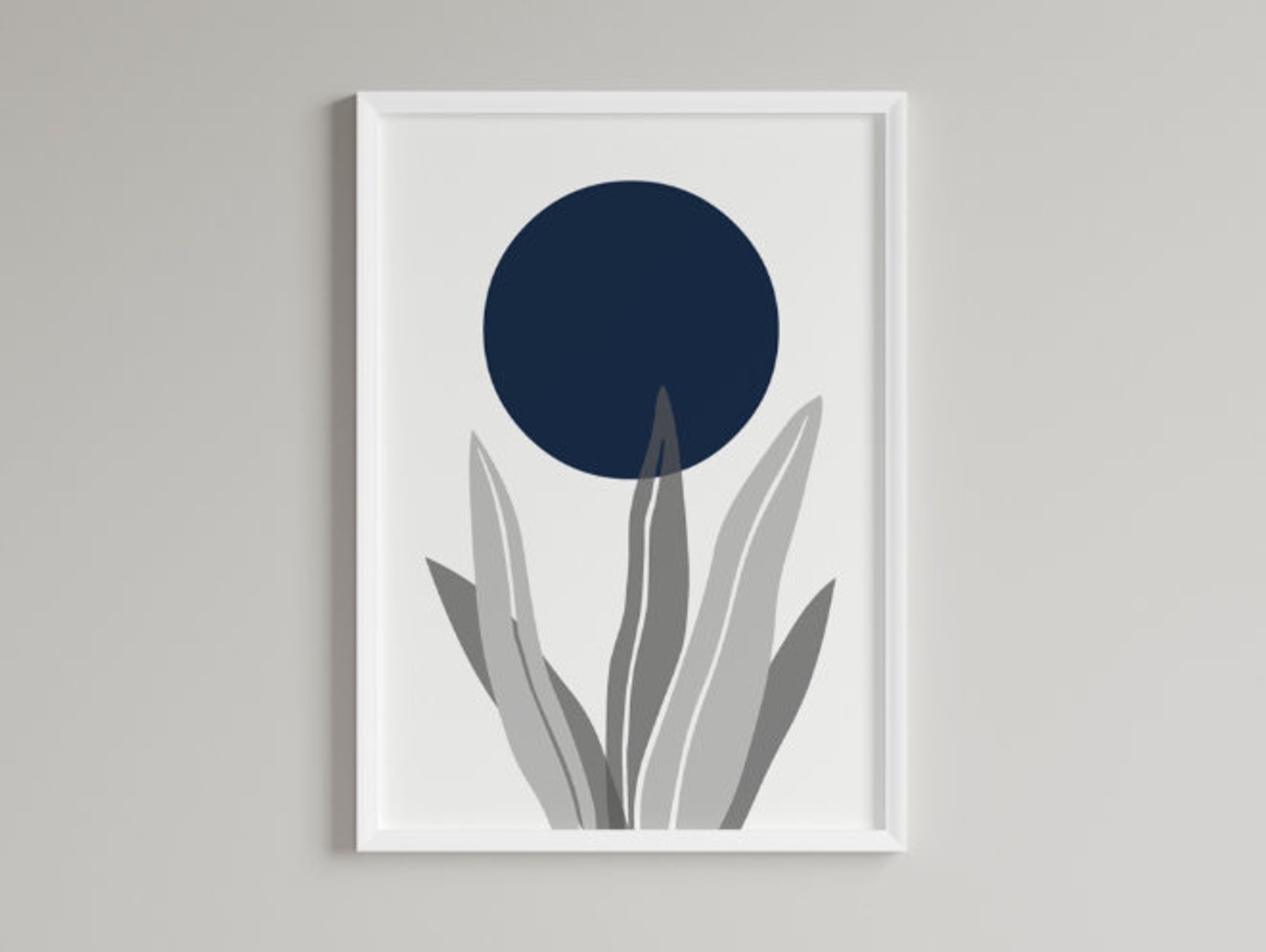 Navy/grey Botanical Print Set | Botanical Wall Art | Home Decor | Navy ...