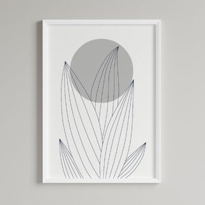 Navy/grey Botanical Print Set | Botanical Wall Art | Home Decor | Navy ...