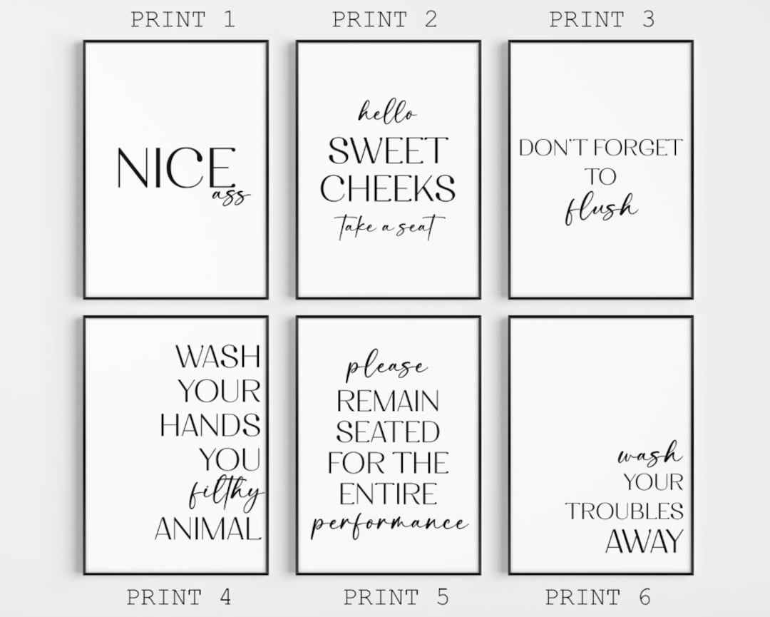 Bathroom Quote Print: Modern Wall Art, Multiple Designs - Etsy UK