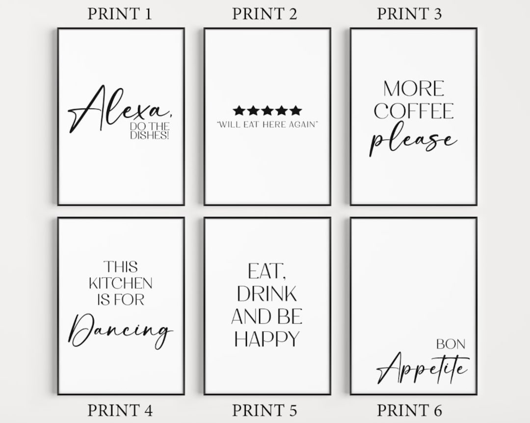 Fun Kitchen Quotation Prints, A3 Prints, Quote Prints, Multiple Designs ...