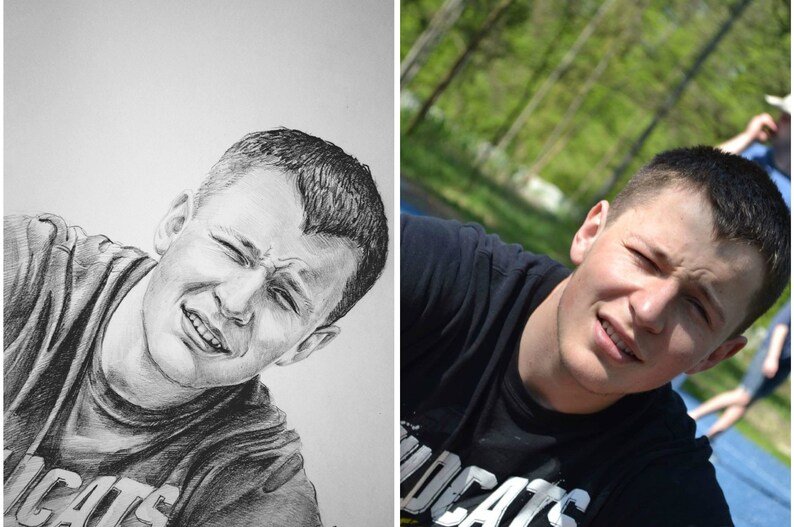 Hand Drawn Portrait Portrait From Photo Family Hand Drawn | Etsy