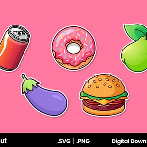 Cute Food Sticker Pack, Perfect for Laptop, Phone, Junk Journal ...