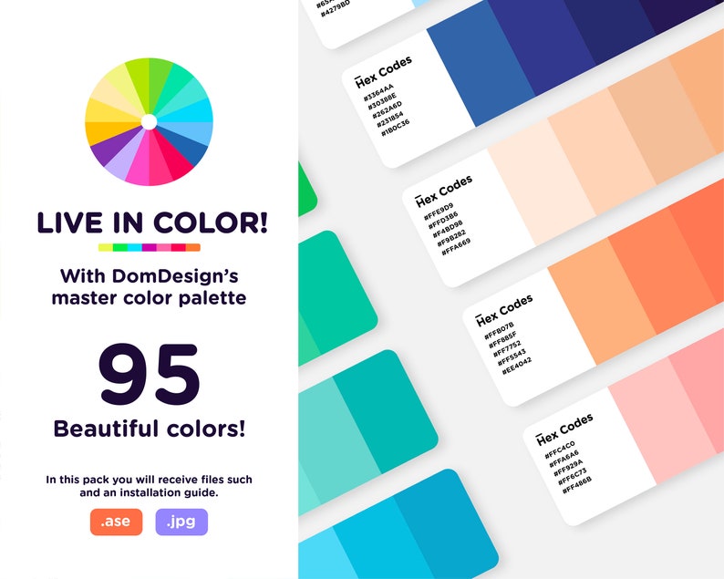 Adobe Illustrator - Domdesigns Color Palette Swatches - Etsy Canada