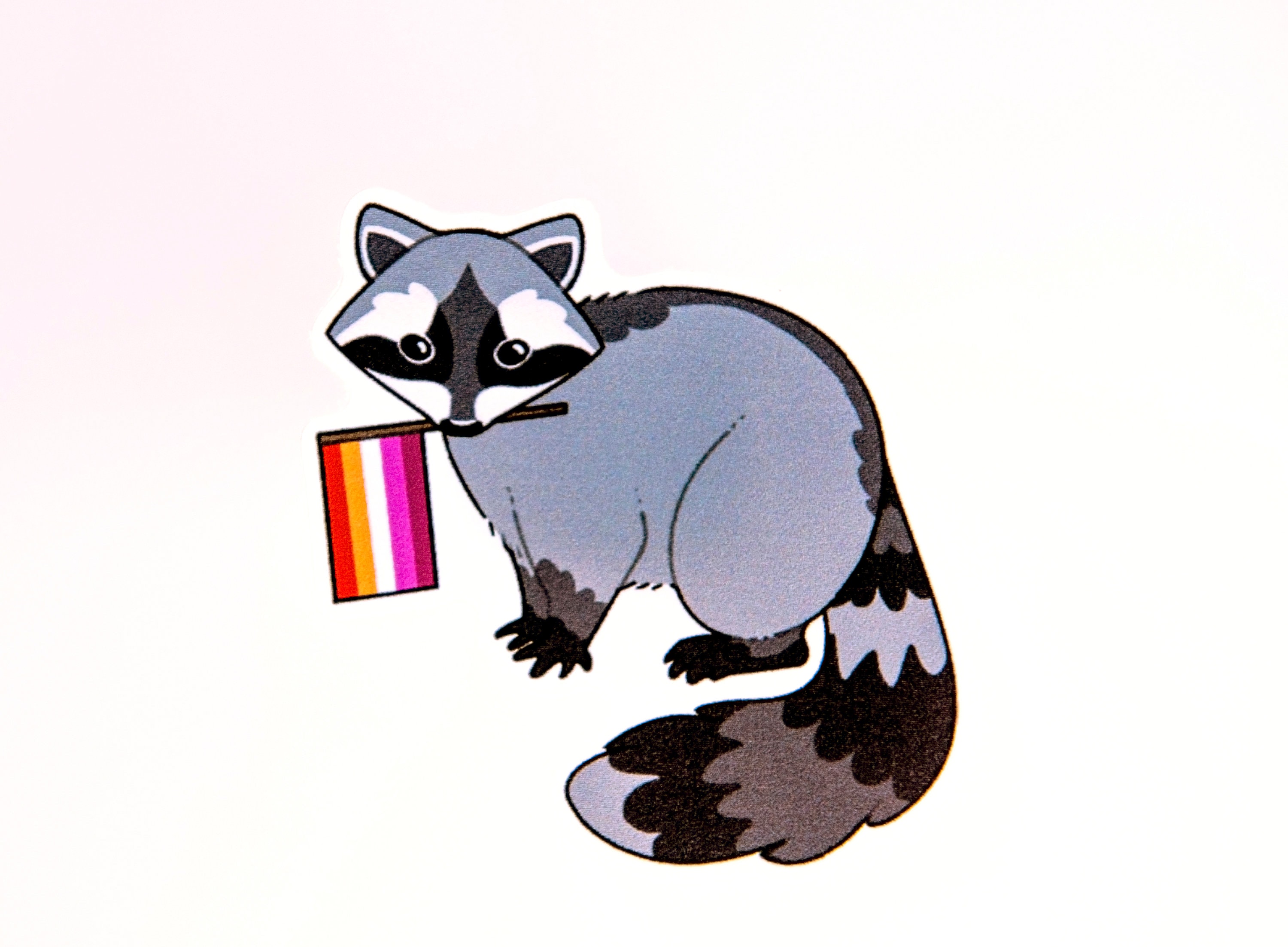 Lesbian Pride Raccoon Sticker LGBT Pride Pride Flag - Etsy