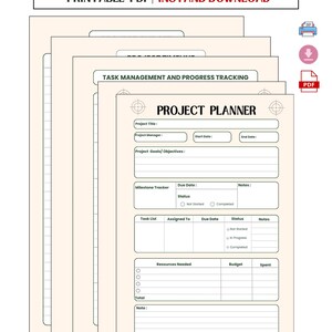 Project Planner Printable Template, Project Planning A4, Project ...