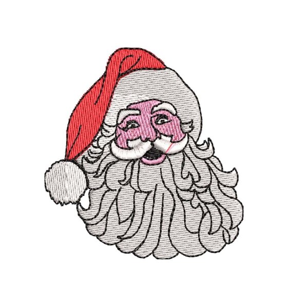 Santa Face Machine Embroidery - Etsy