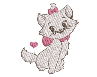 Marie Cat Embroidery Design - Etsy