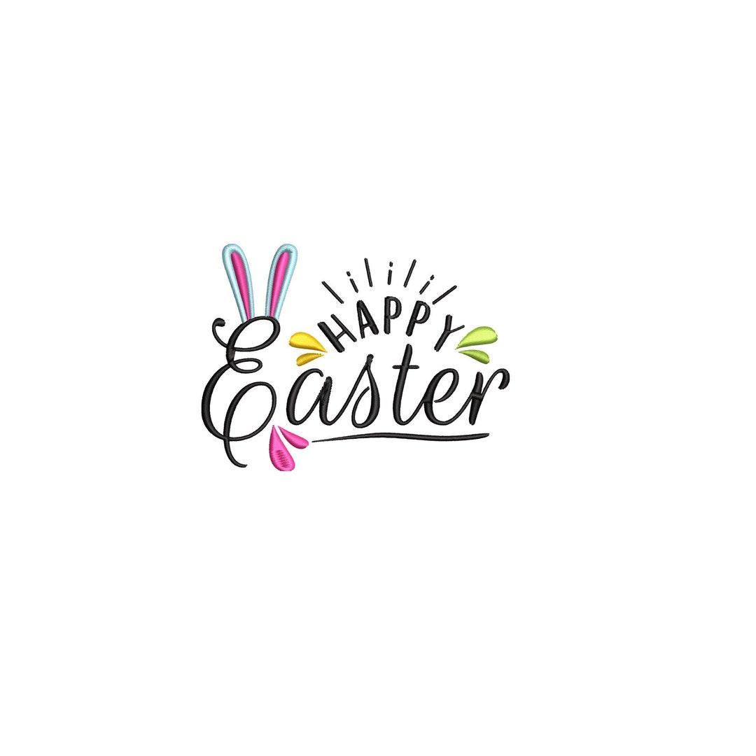 Happy Easter /1 Sizes/ Instant Download/ Bunny Ears Embroidery File - Etsy