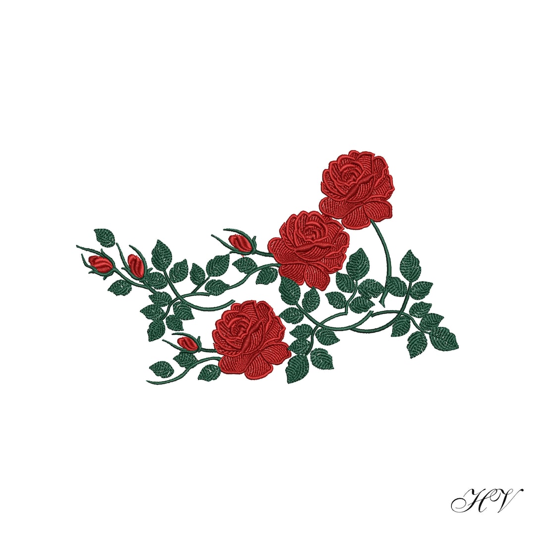 Roses Machine Embroidery Design/ Roses Embroidery File / Roses Bouquet ...