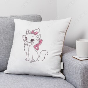 Marie Cat Outline Set of 3 Sizes/ Embroidery Digital File / Machine ...