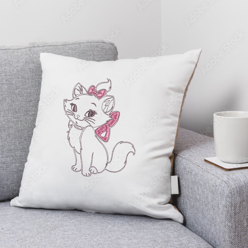 Marie Cat Outline Set of 3 Sizes/ Embroidery Digital File / - Etsy