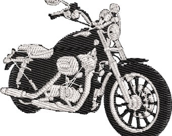 Motorcycle Embroidery Design - Etsy
