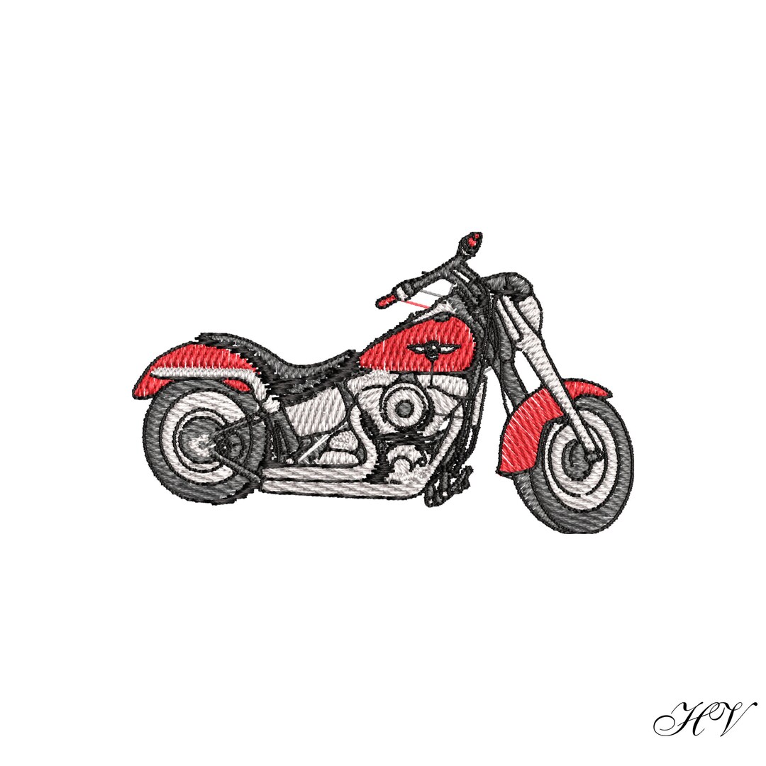 Motorcycle Embroidery Design for Embroidery Machine Instant Download ...