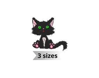Cat Embroidery Design, Cute Cat Embroidery Design, Kitten Cat ...
