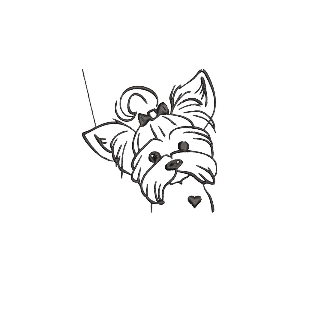 Love Yorkie Embroidery Designs Dog Love Machine Embroidery - Etsy