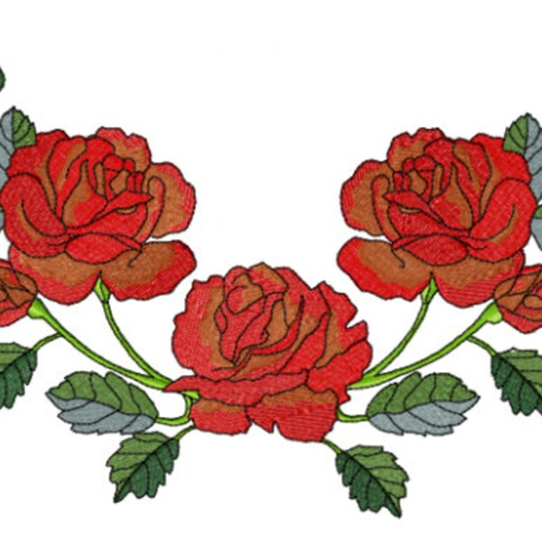 Rose Machine Embroidery Design - Etsy