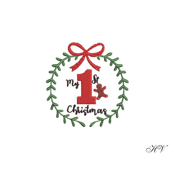 First Christmas Embroidery Design - Etsy