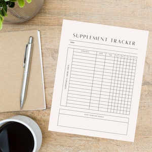 Supplement Tracker, Printable Planner, Digital Printable, Simple ...