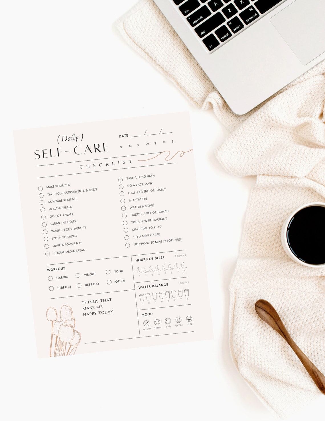 Self Care Tracker, Printable Self-care Planner, Instant Digital ...