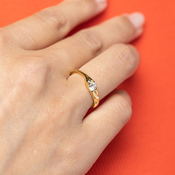 Simple Diamond Ring - Etsy