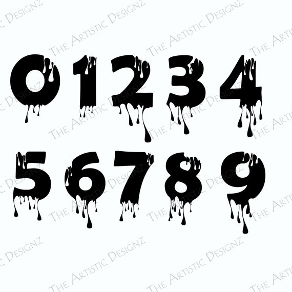 Dripping Numbers SVG Numbers SVG Silhouette Vector Cut - Etsy Dripping Numbers SVG Numbers SVG Silhouette Vector Cut - Etsy