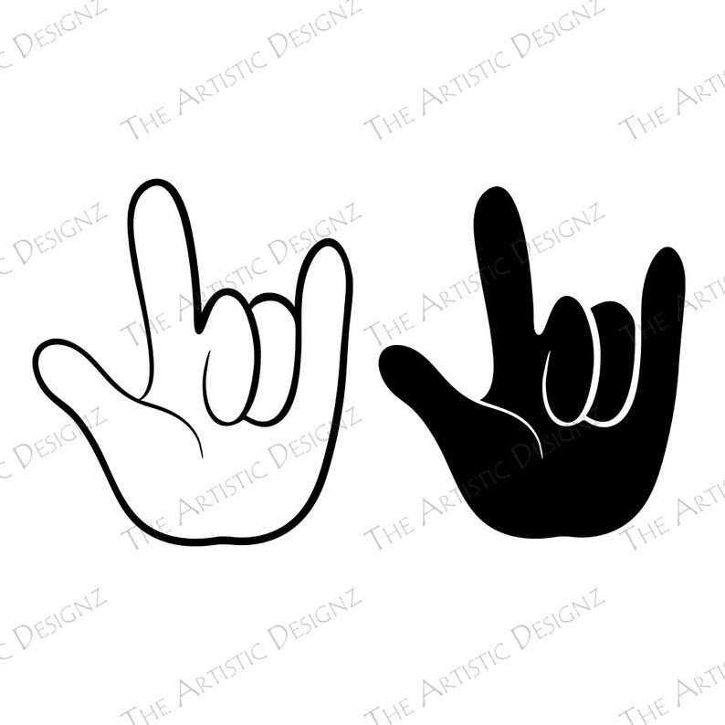 Love Sign Hand SVG Hand SVG Silhouette Vector Cut File - Etsy