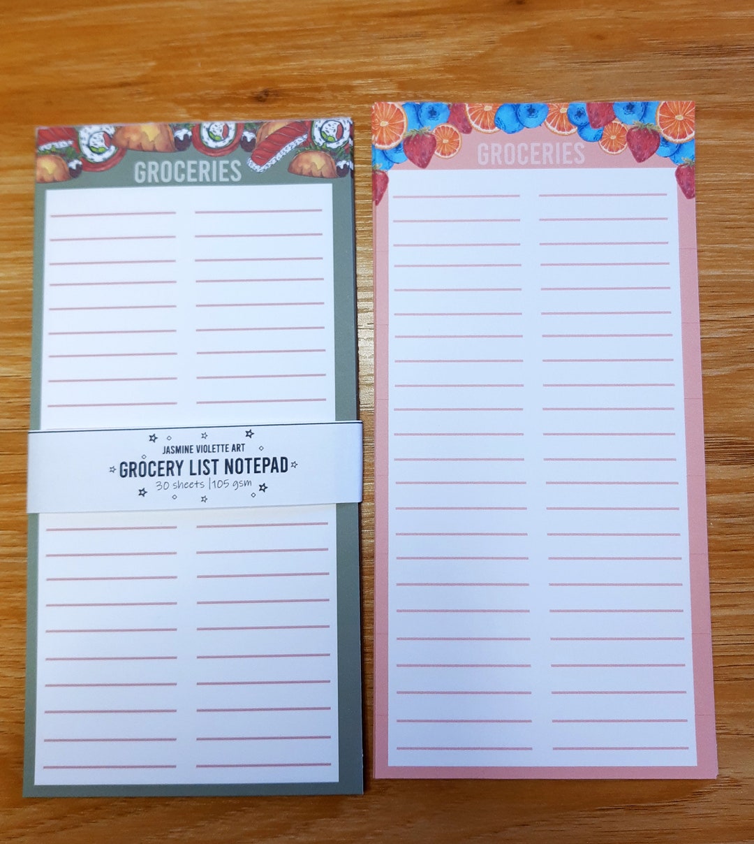Grocery List Notepads Notepads Memopads Cute Notepads Groceries Tear off Notepad Cute Stationery ...