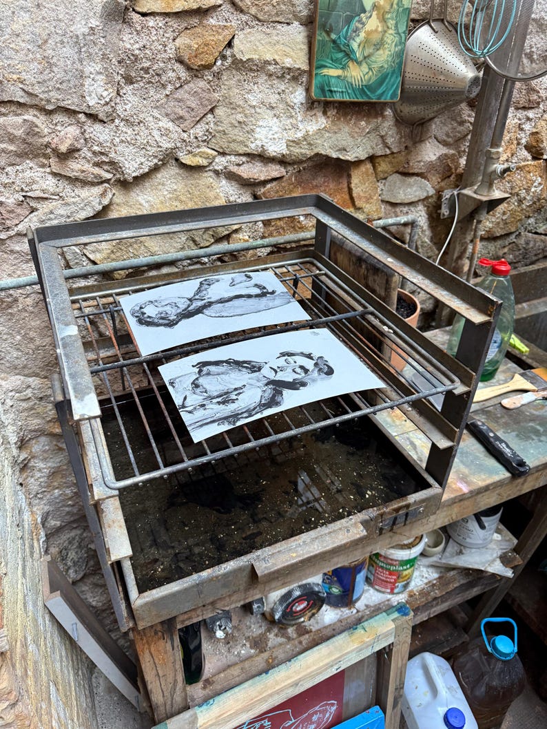 Graphite Figure Drawing Print, 9x12, Live Model, Modern Black and White ...