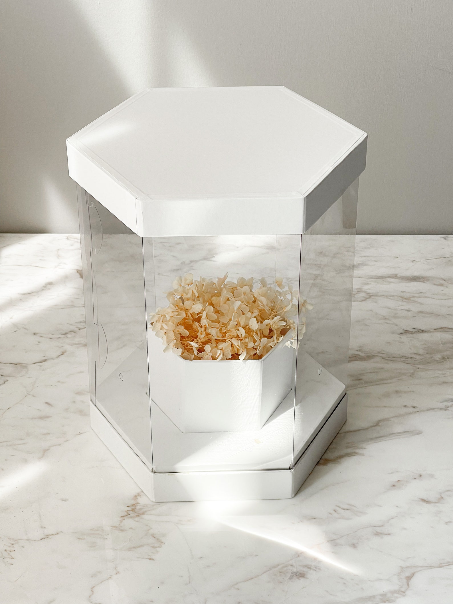 Hexagon Clear Flower Box Hexagon Gift Box Acrylic Flower | Etsy