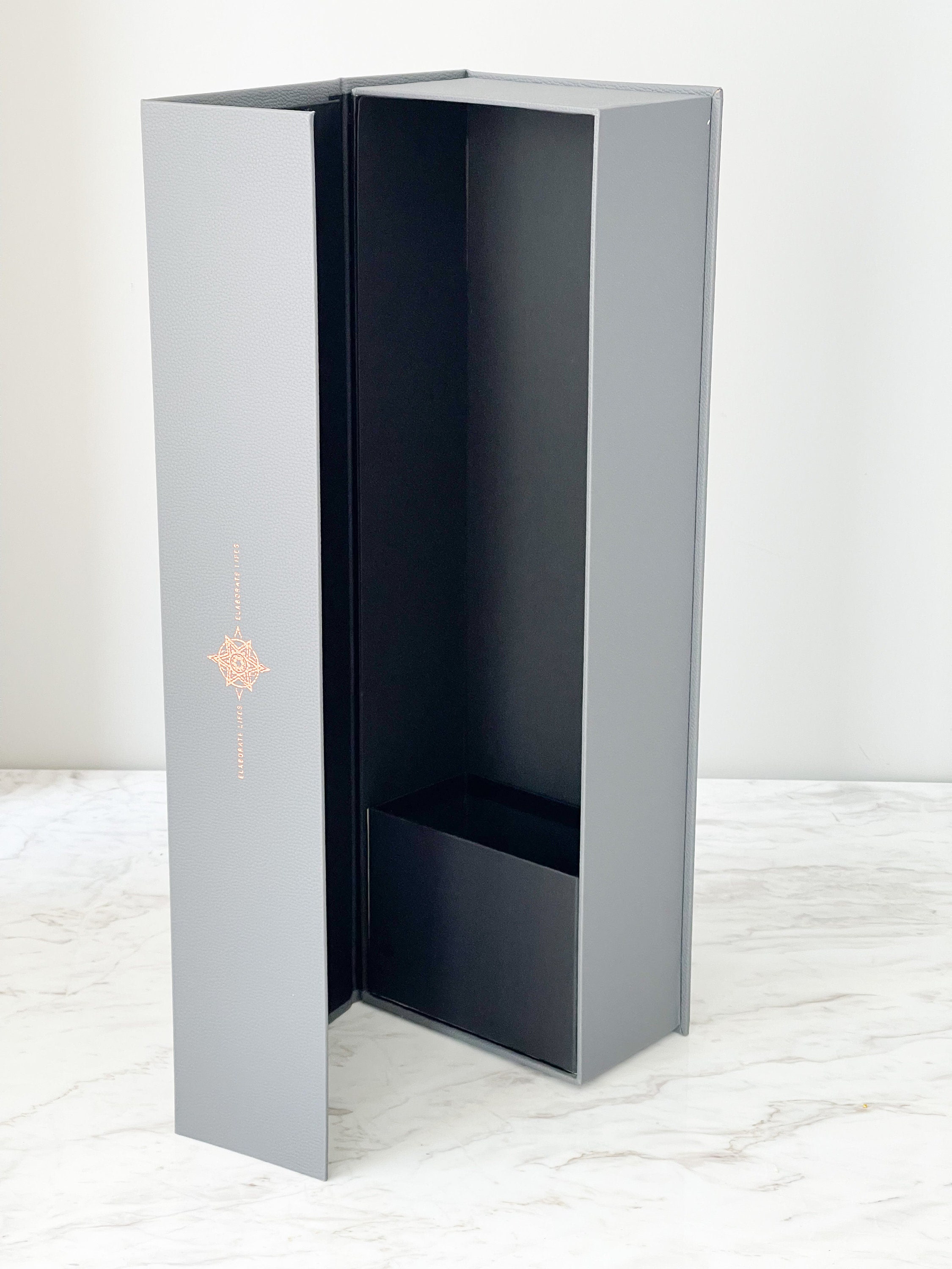 Tall Grey Flower Box Gift Box Rectangle Box Tall Box Gift | Etsy