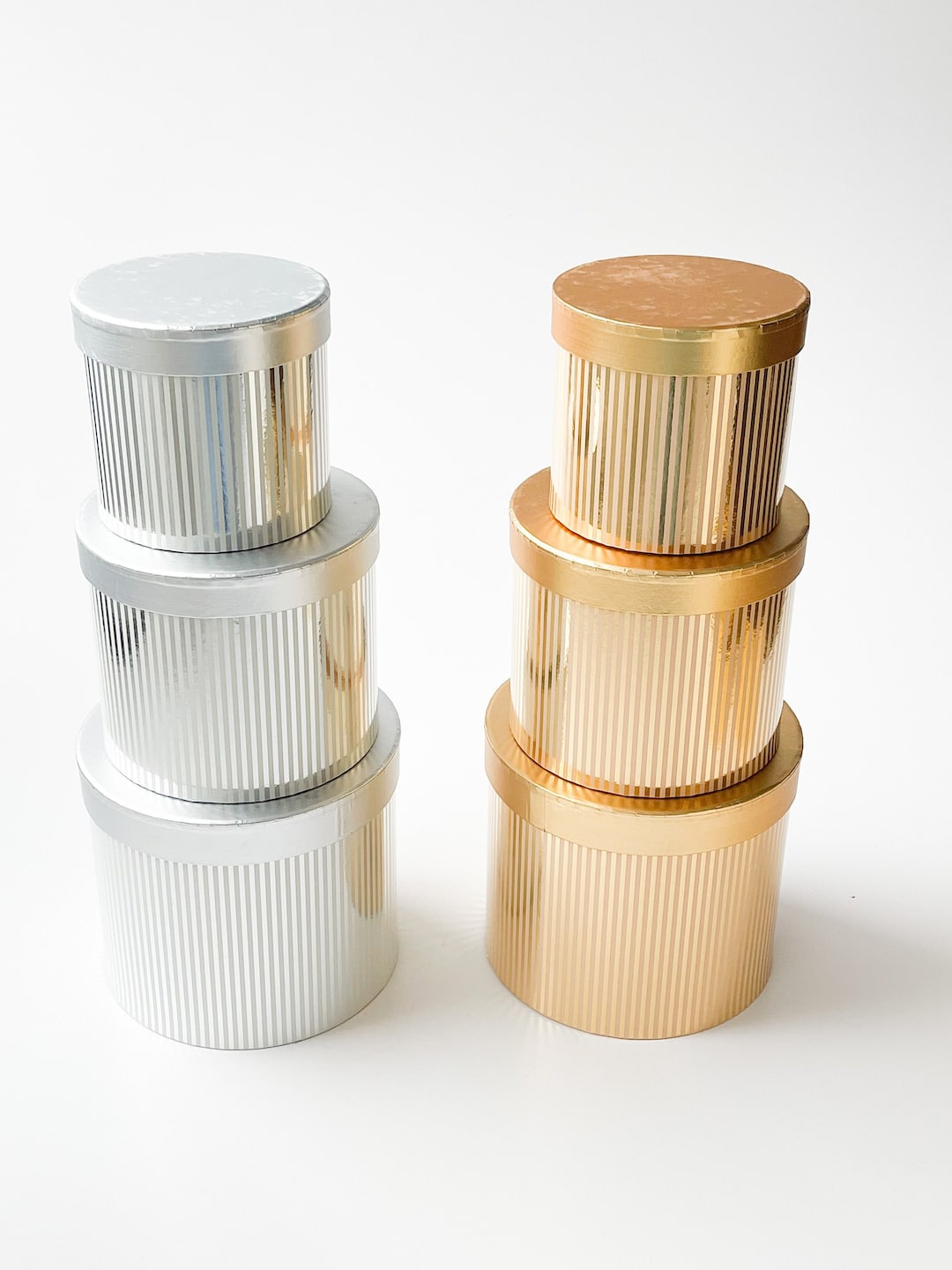 Small Gold Box, Silver Box, Gift Box, Flower Box, Round Gift Box ...