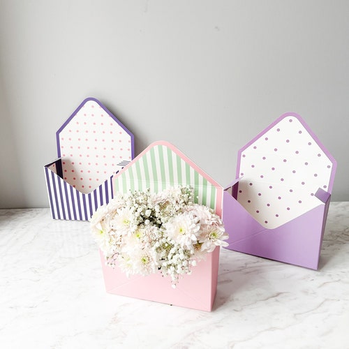 Envelope Shaped Flower & Gift Boxes Coloured Boxes Gift Box - Etsy