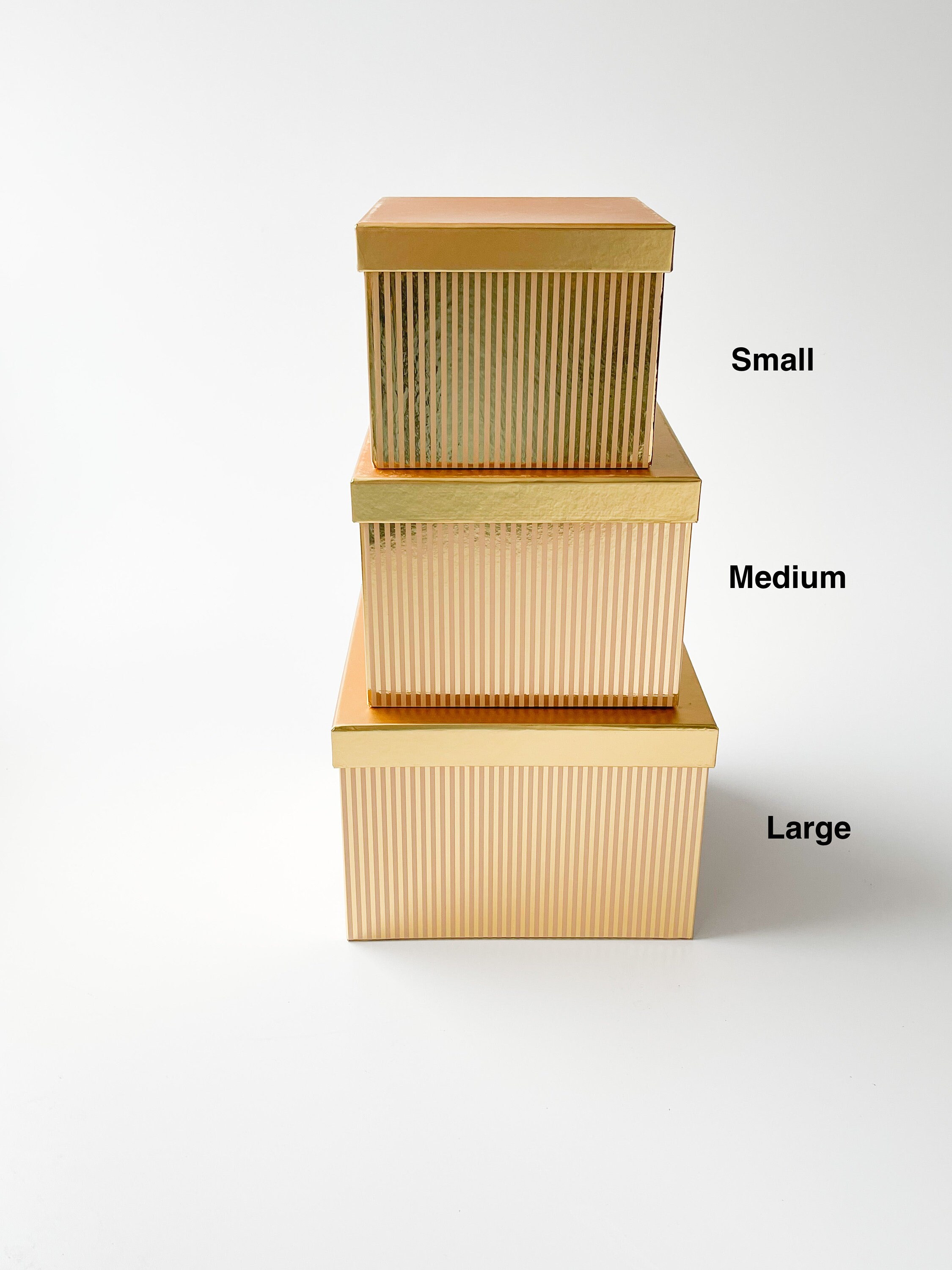 Gold Box Silver Box Gift Box Flower Box Square Box Stripe | Etsy