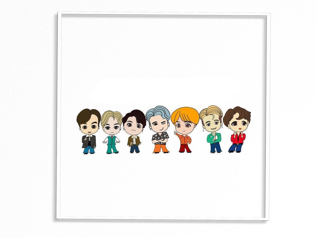 BTS Caricature, Stickers, Character, Dynamite Cliparbtst, BTS Decor ...