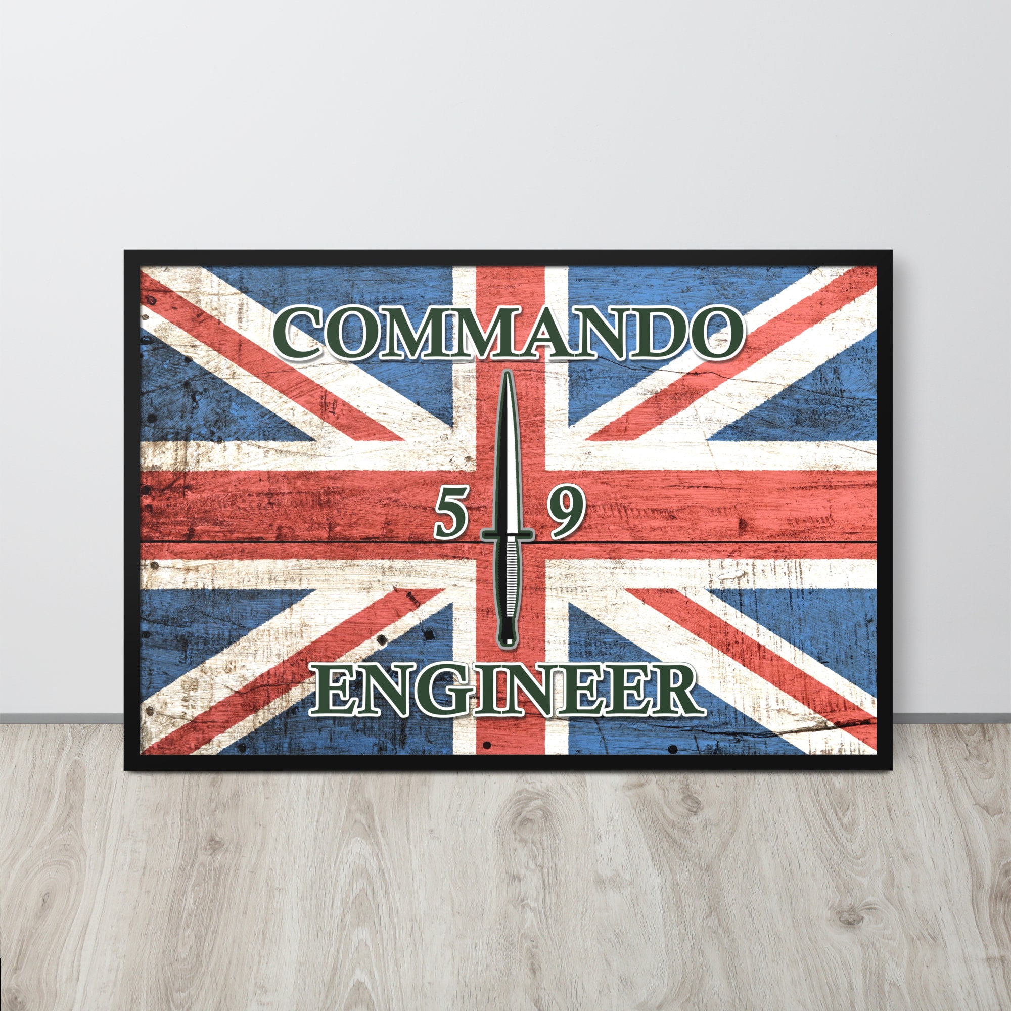 Royal Engineers 59 Commando Dagger Flag Poster Personalised - Etsy UK