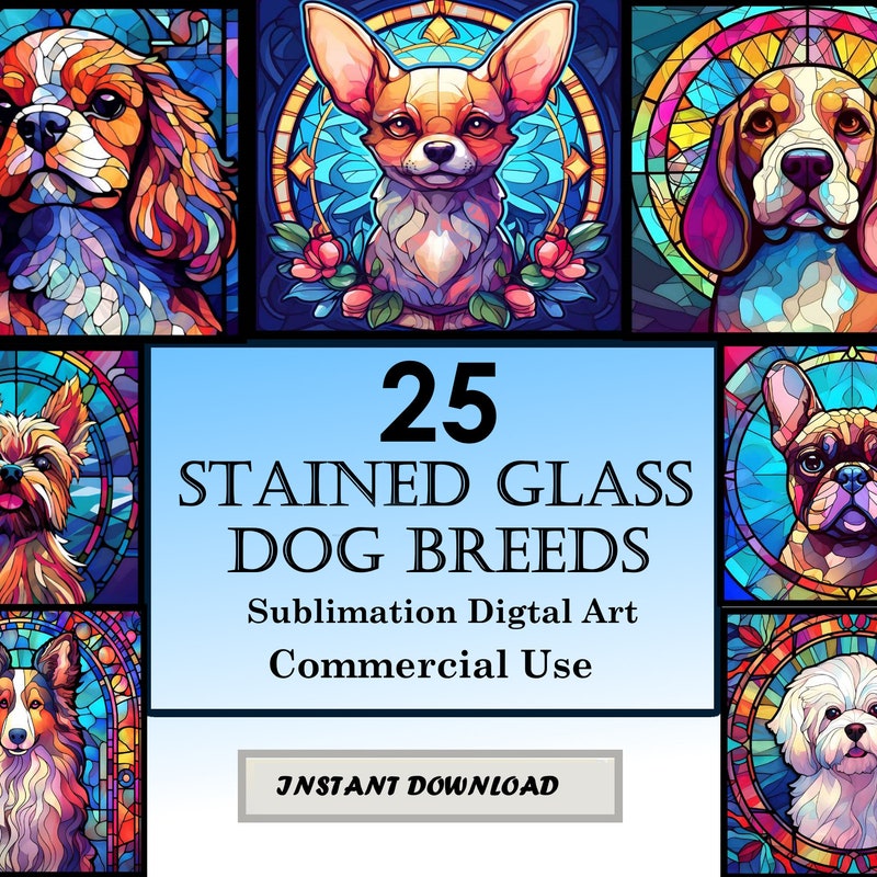Stained Glass Dog - Etsy