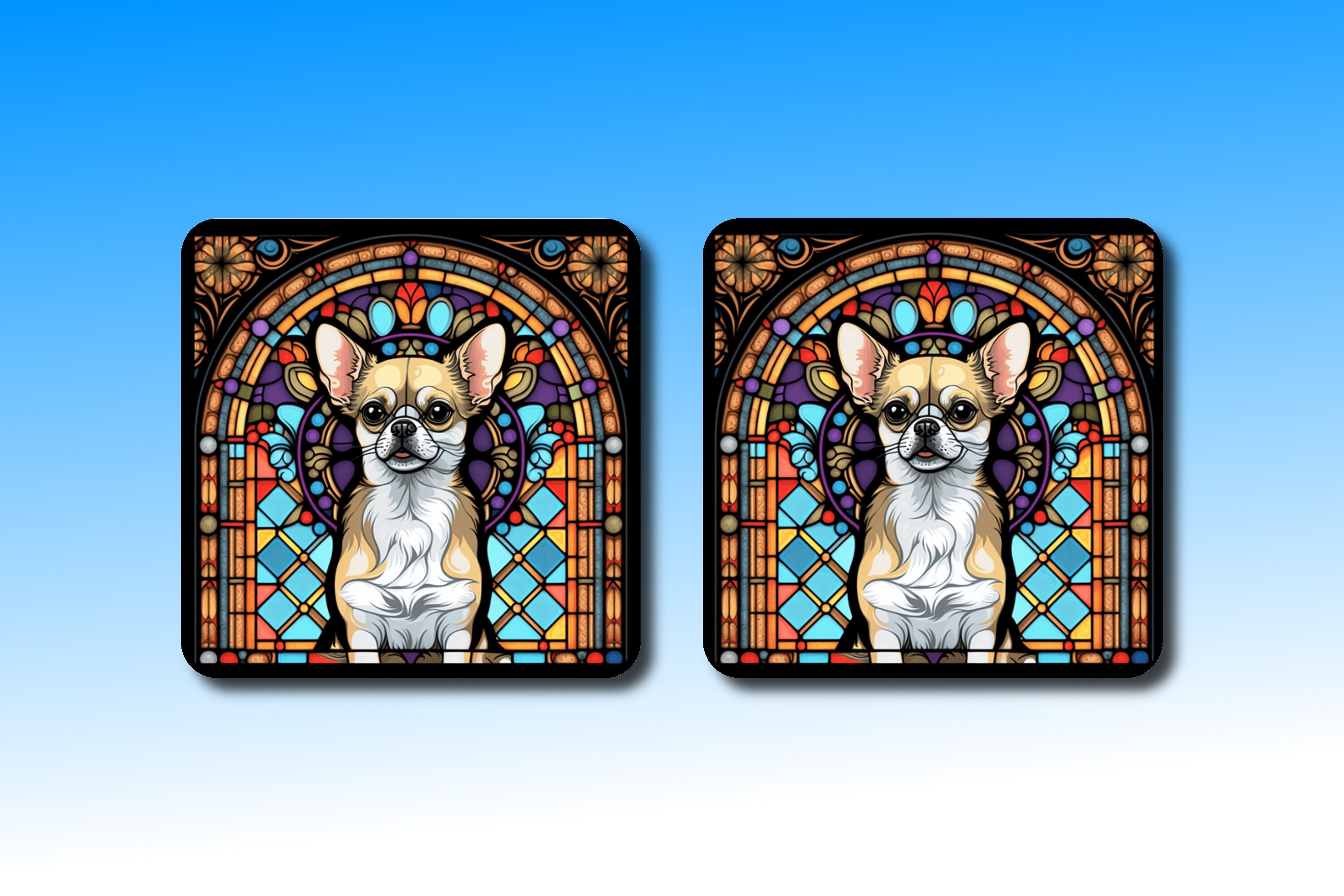 Chihuahua Dog Stained Glass Pattern Sublimation Designs, Printable Dogs ...