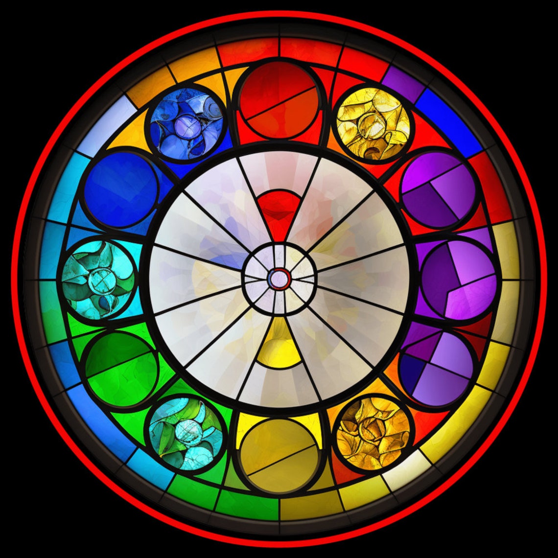 Chakra Stained Glass Pattern: Sublimation Clip Art (digital Download ...