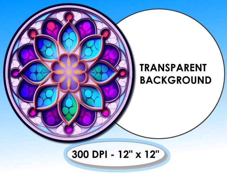 14 Chakra Stained Glass Pattern: Sublimation Clip Art (digital Download ...
