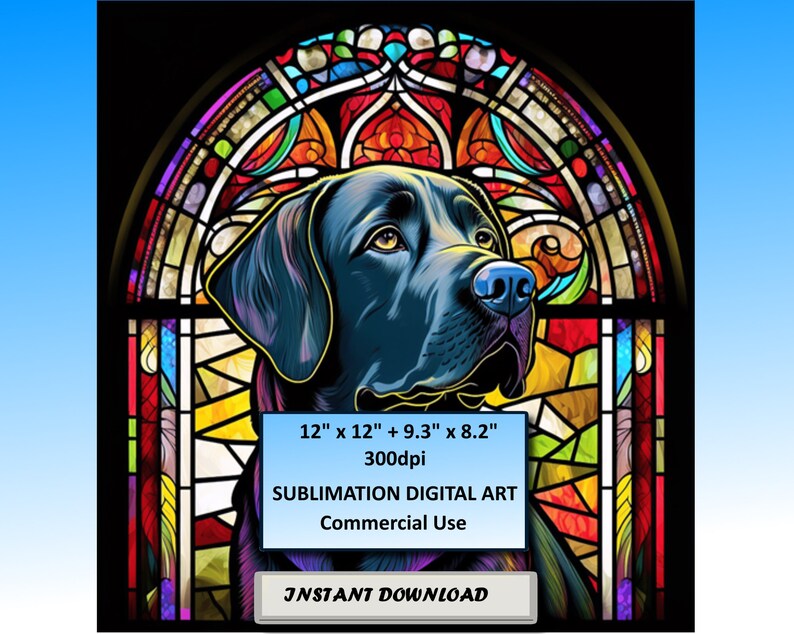 Labrador Retriever Dog Stained Glass Pattern Sublimation Designs ...